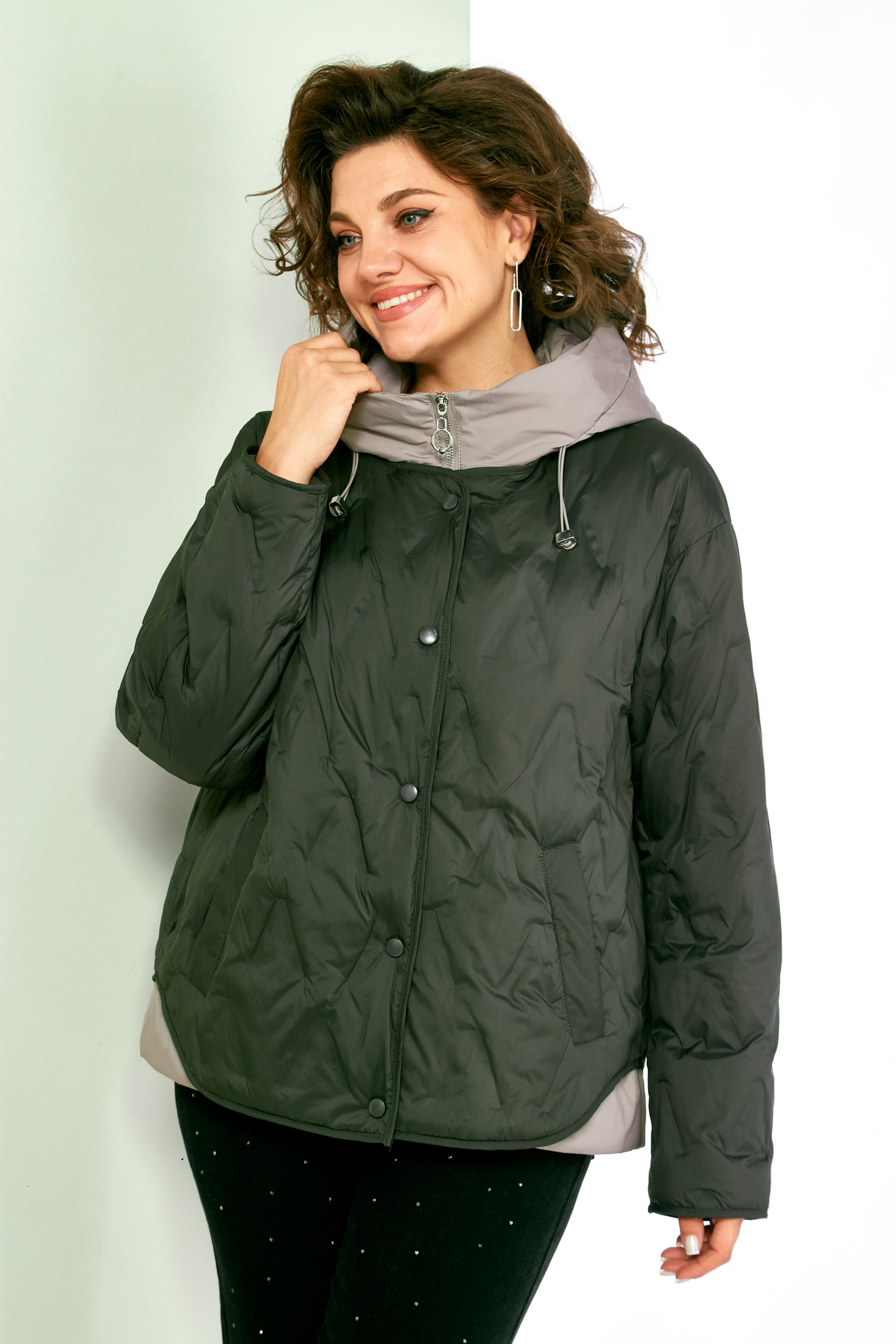 *Куртка 2193 лесной Shetti купить в интернет магазине Велесмода